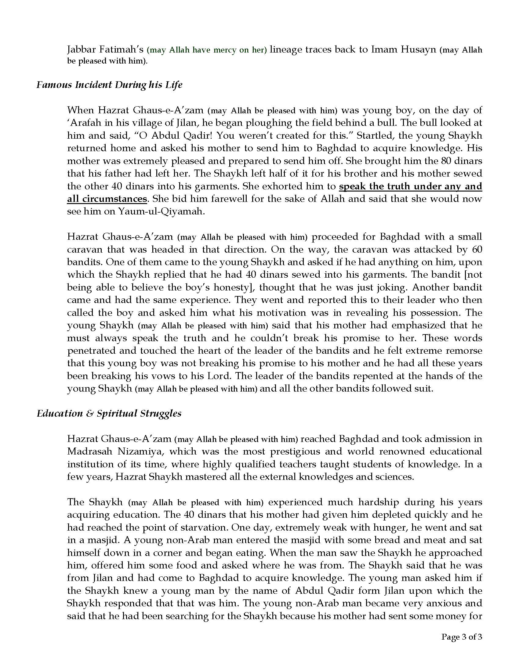 Biography of Ghouse-Azam in english – Aal-e-Qutub Aal-e-Syed Abdullah ...