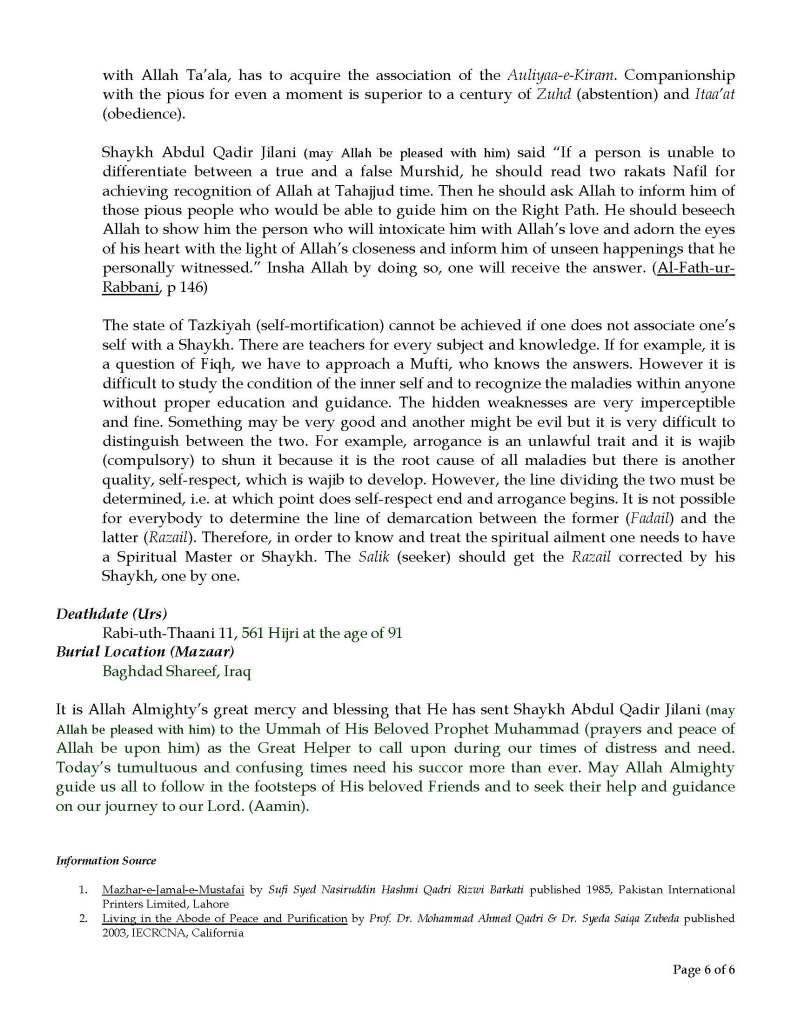 Biography of Ghouse-Azam in english – Aal-e-Qutub Aal-e-Syed Abdullah ...
