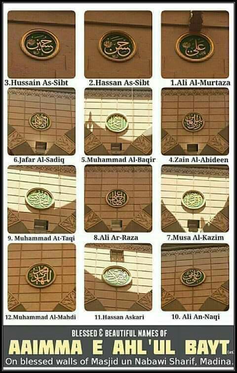 Names of twelve Imams – Aal-e-Qutub Aal-e-Syed Abdullah Shah Ghazi